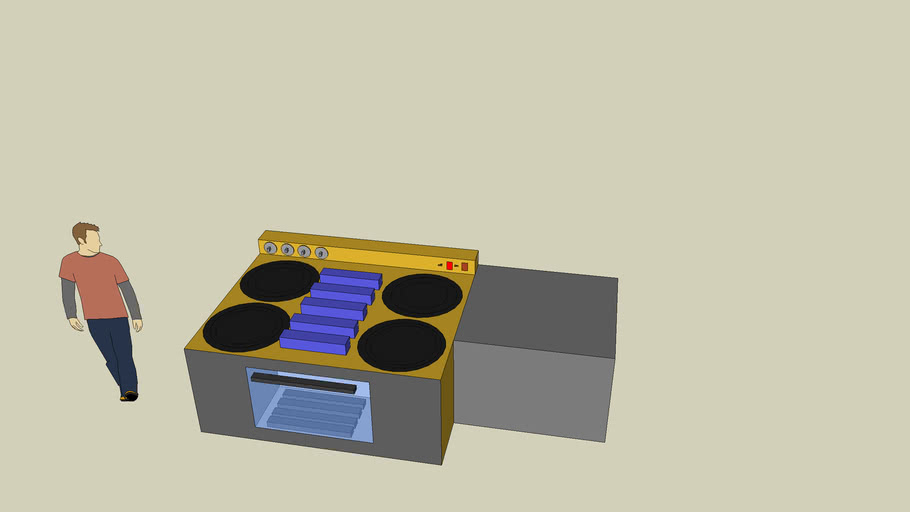 An Oven Cooker and a gas stove | 3D Warehouse