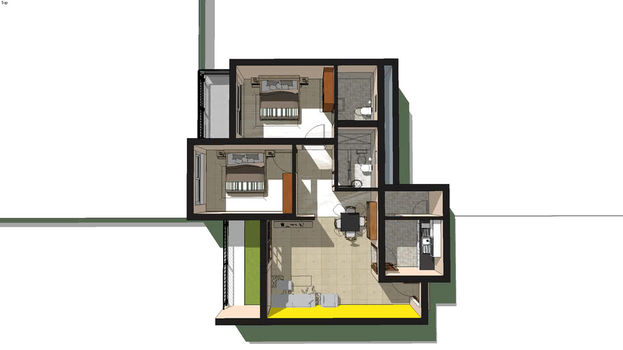 tower 2 2bhk unit | 3D Warehouse