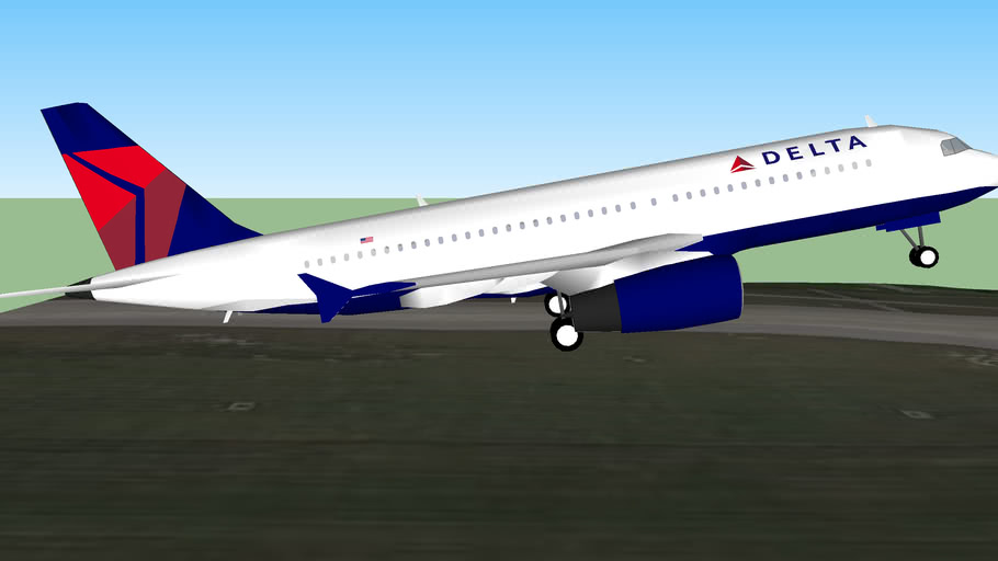 Delta Air Lines Airbus A320 Takeoff from Cincinnati, USA. | 3D Warehouse