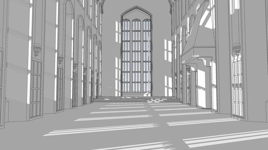 Hogwarts Great Hall (interior) - 3 hour live model | 3D Warehouse