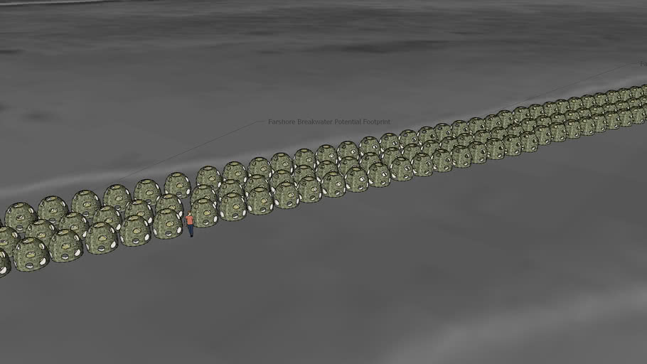 Paradise Cover Far Shore Submerged Reef Ball Breakwater | 3D Warehouse