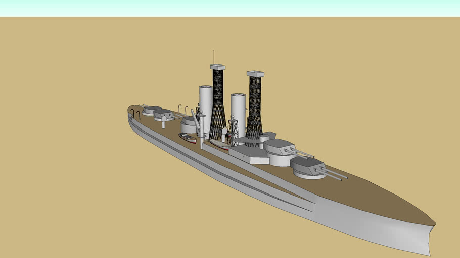 Updated USS Deleware BB 28 | 3D Warehouse