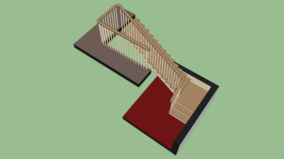 nice basic L-shape stairs | 3D Warehouse