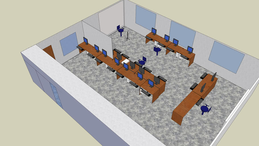 Elementary computer lab set up as a media center | 3D Warehouse