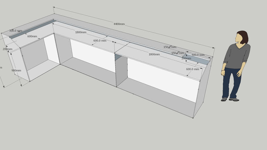 Bar counter_inner side | 3D Warehouse