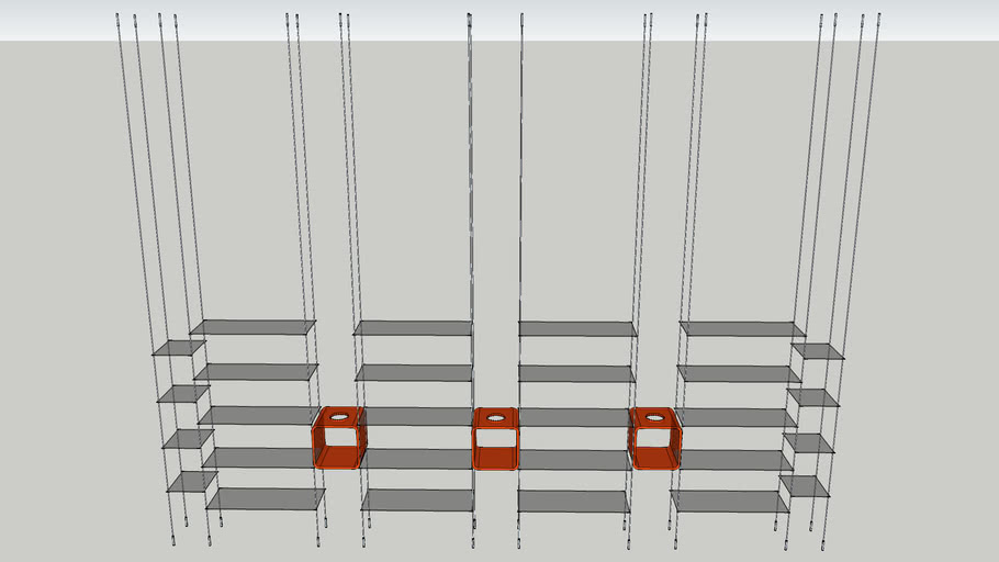 Cube and Glass Shelf Cable Display | 3D Warehouse
