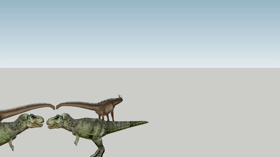 diplodocus and t-rex in love | 3D Warehouse