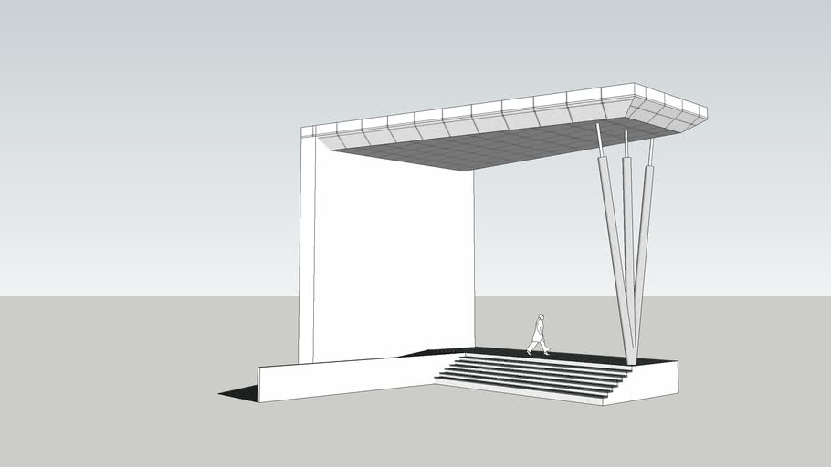 ACP canopy with structural column | 3D Warehouse