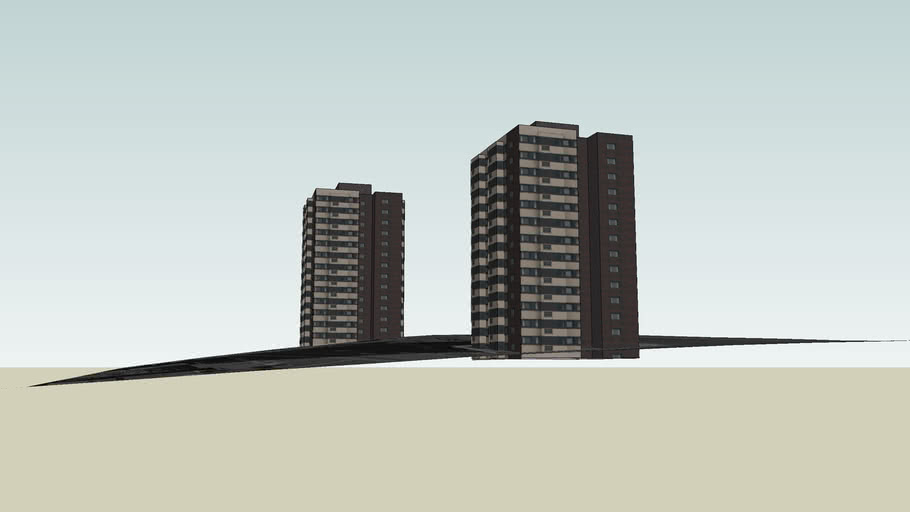 Tower blocks from Allerdene area of Gateshead, near Harlow Green | 3D ...