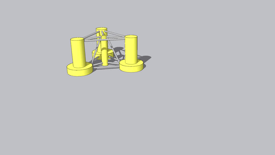 N-REL OC4 Semisubmersible Floating System | 3D Warehouse