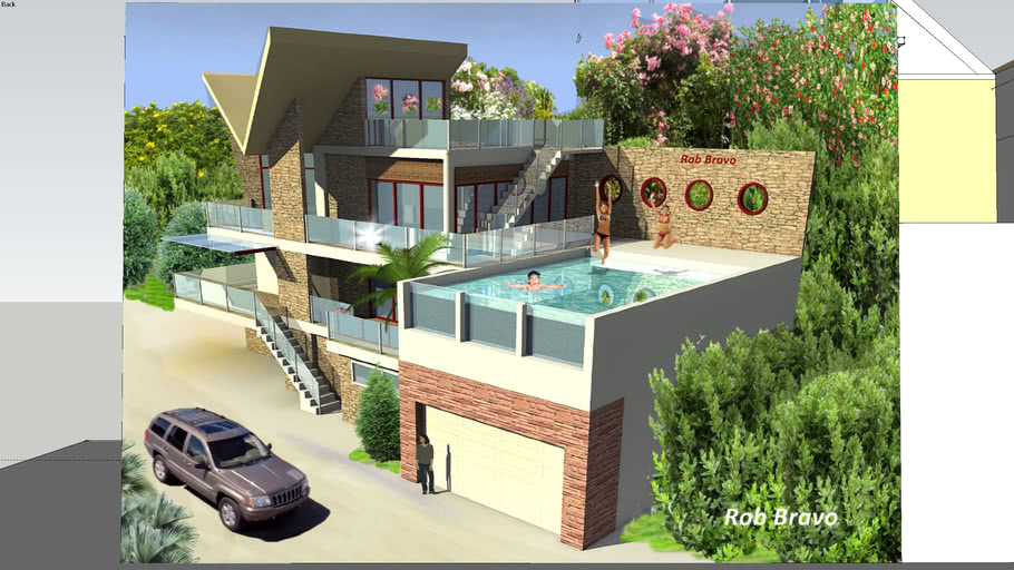 residential pool house | 3D Warehouse
