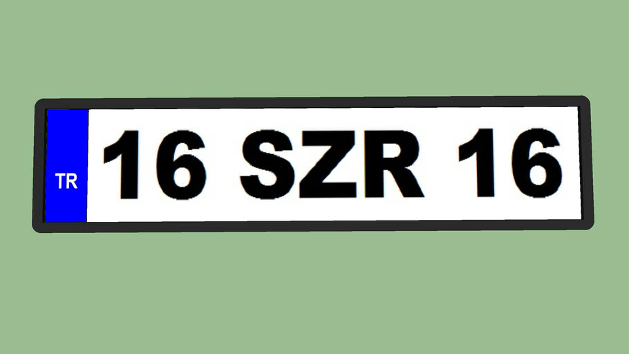 Number plate. | 3D Warehouse