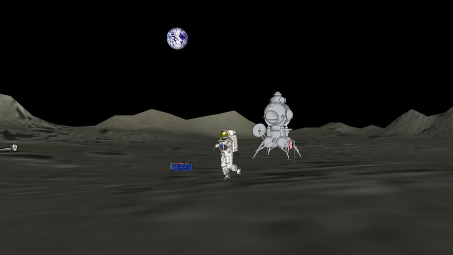 Fallout Valiant 12 moon landing. Virgo III lander. Second lunar landing ...
