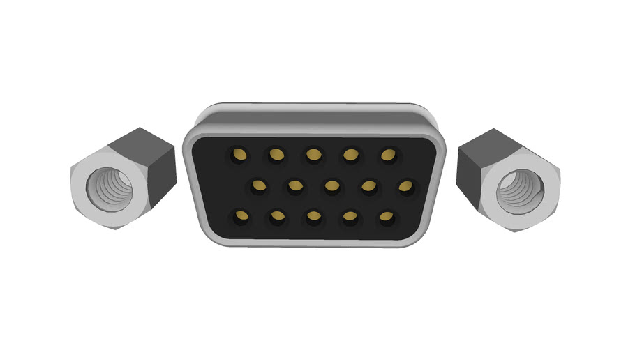 D-Sub DE15 Socket (VGA Port) | 3D Warehouse