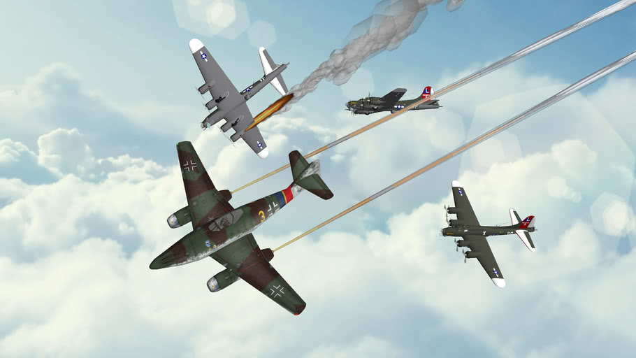 WW2+ME_262+VS+B17+FORMATION 1 | 3D Warehouse