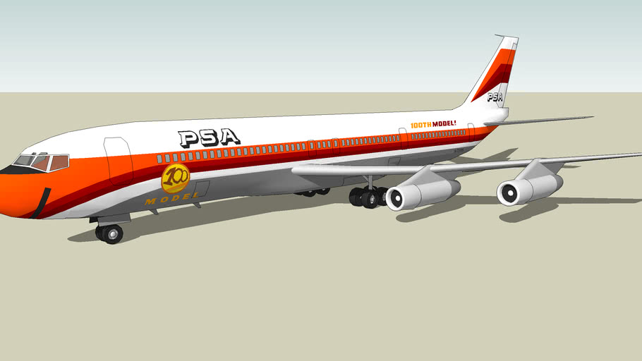 100TH MODEL!] Pacific Southwest Airlines (PSA) Boeing 707-300C | 3D ...