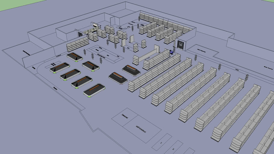 Uncomplete grocery store | 3D Warehouse