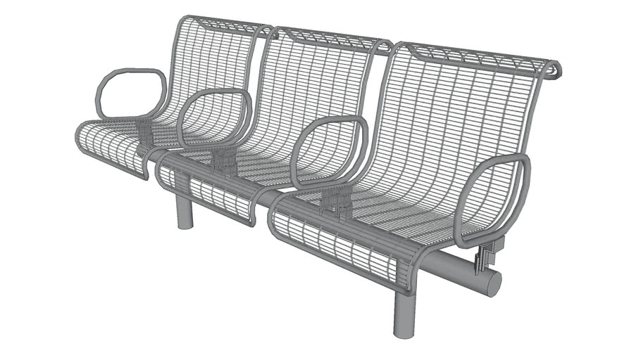 Plexus 3 Seat Bench | 3D Warehouse