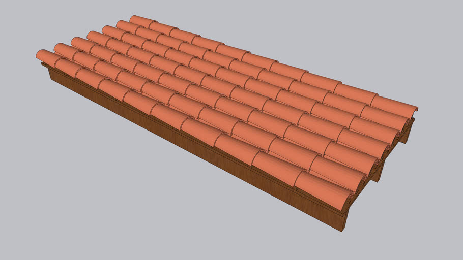 Teja de Barro Colocadas en Madera] | 3D Warehouse