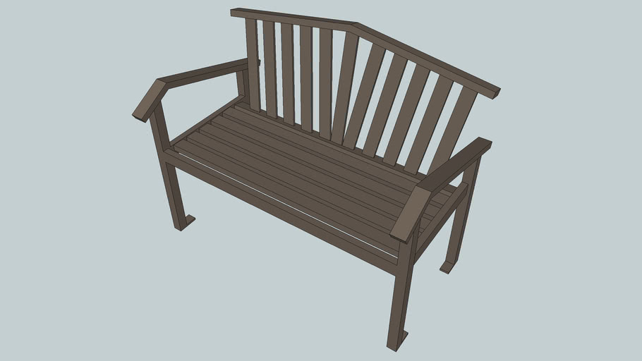 Atticus 4' Bench with Back | 3D Warehouse