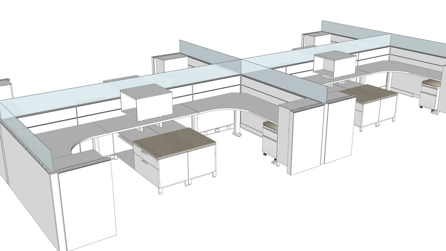 Herman Miller Hive - Custom Workstation | 3D Warehouse