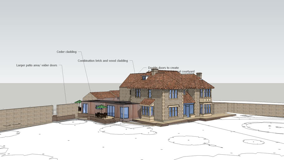 Wood and Brick Cladding Version | 3D Warehouse