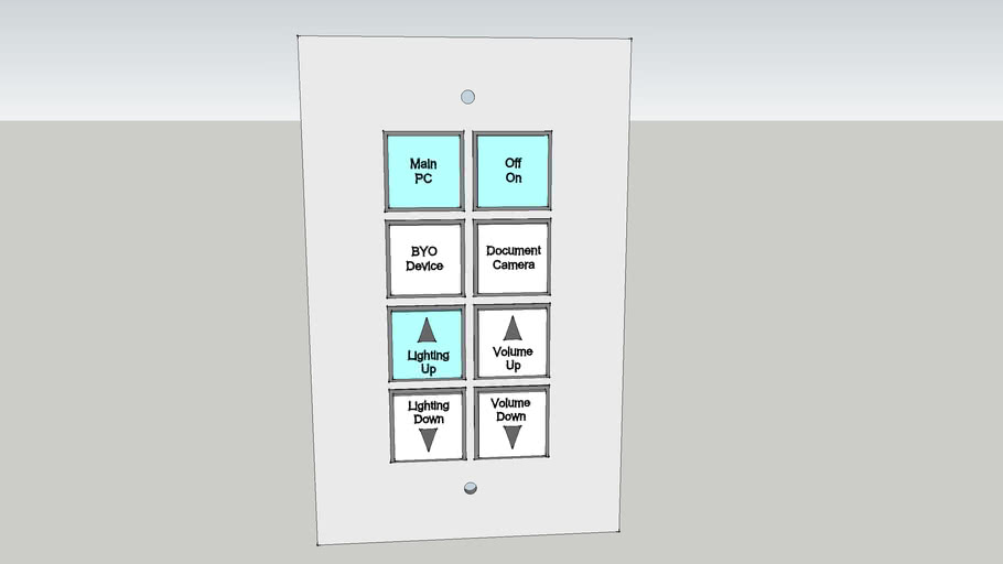 AMX CP-1008-Wh 8 button control panel in white. Faceplate only | 3D ...