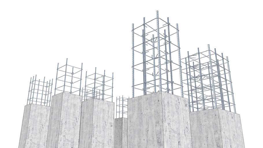 Concrete column & steel | 3D Warehouse