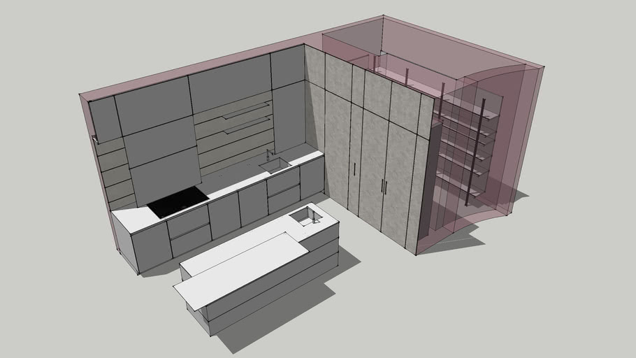 Modern kitchen with storeroom | 3D Warehouse
