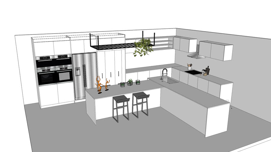 Unfinished Modular Kitchen | 3D Warehouse