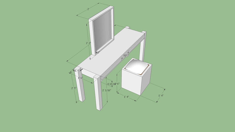 white vanity table | 3D Warehouse
