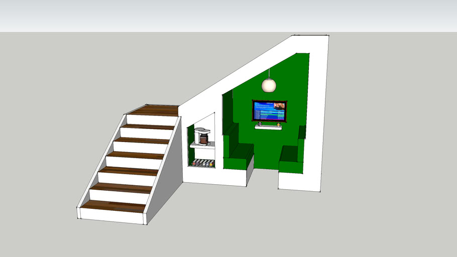 stairs with seating area | 3D Warehouse