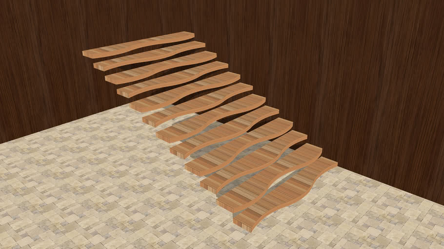 Modern Floating Stairs (Exterior/Interior) | 3D Warehouse