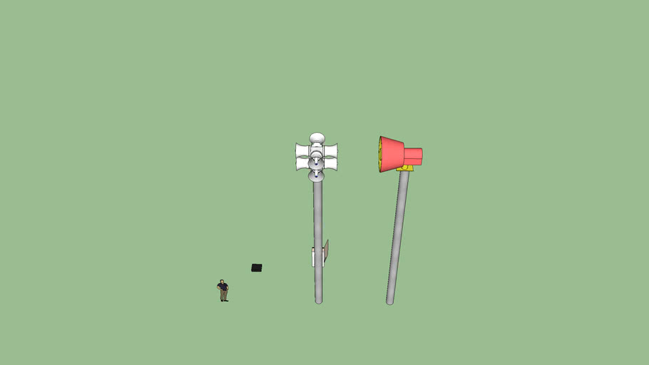 pole mounted ati siren and pole mounted federal signal 500 | 3D Warehouse