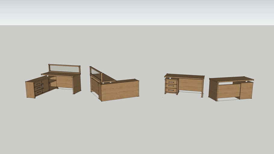 office desk (meja kantor) | 3D Warehouse