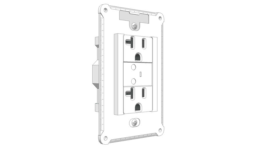 S703390045, Orion - duplex American socket outlet 2P+E 20A 125V | 3D ...
