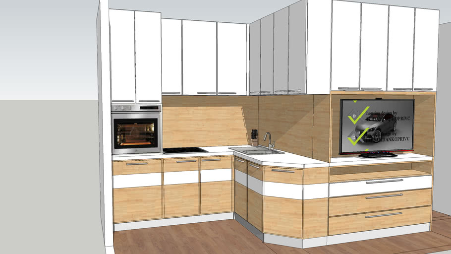 simple kitchen + tv set | 3D Warehouse