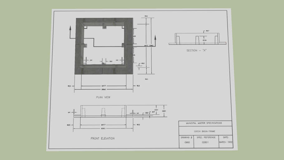 Catch Basin Frame dwg0990 | 3D Warehouse