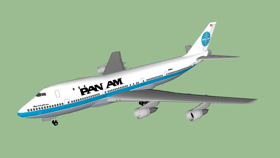 Pan am Boeing B747-121 N748PA Clipper Crest of the Wave 1982 | 3D Warehouse