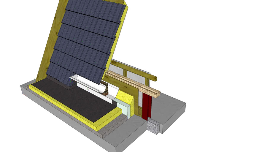 dakdetail hellend dak plat dak | 3D Warehouse