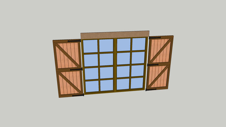 window with rustic shutters | 3D Warehouse