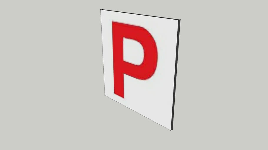 magnetic red p plate | 3D Warehouse
