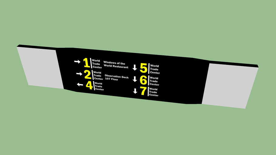 WTC Mall Old Black Sign, Directory WTC 1,2,4,5,6&7 | 3D Warehouse