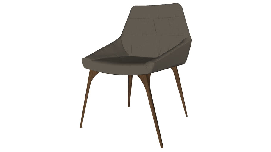 Rutgers Dining Chair II in Deep Taupe Leather by Modloft | 3D Warehouse