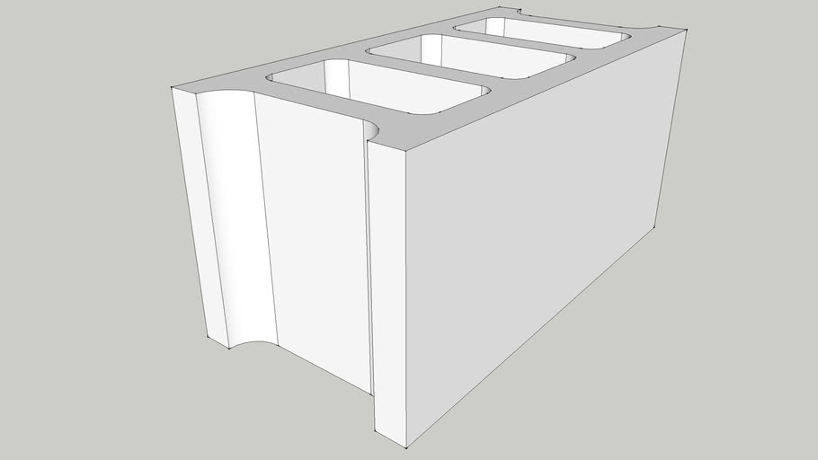 3 Hole Concrete Block | 3D Warehouse