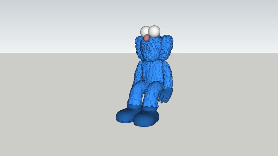 Blue Elmo sitting | 3D Warehouse