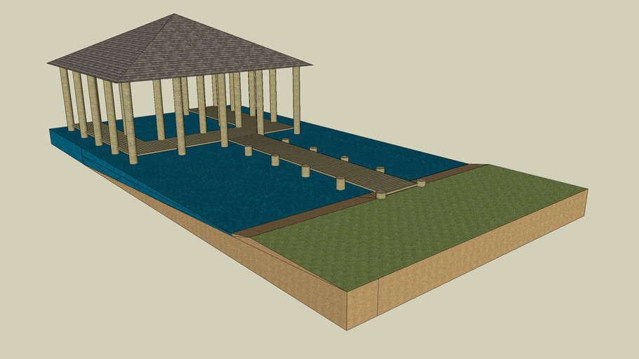 Dock w/ Boat Slip and Roof | 3D Warehouse