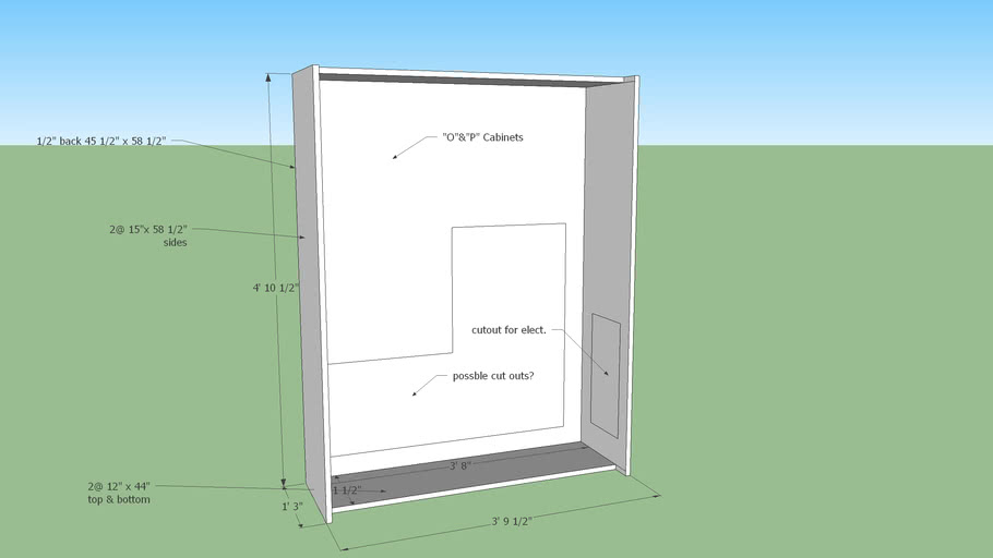 'O'&'P' Cabinet box w/ electric chase | 3D Warehouse