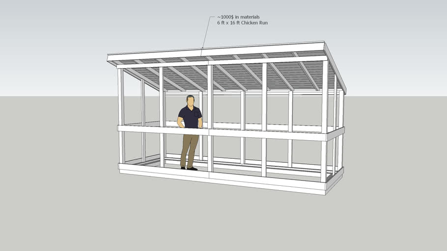 6 ft x 16 ft Chicken Run | 3D Warehouse