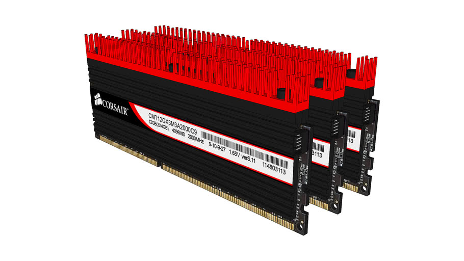Corsair Dominator GT 12GB 2000MHz DDR3 Triple Channel Memory Kit | 3D ...